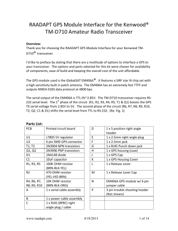 Kenwood TM?D710 Overview Manual | Manualzz