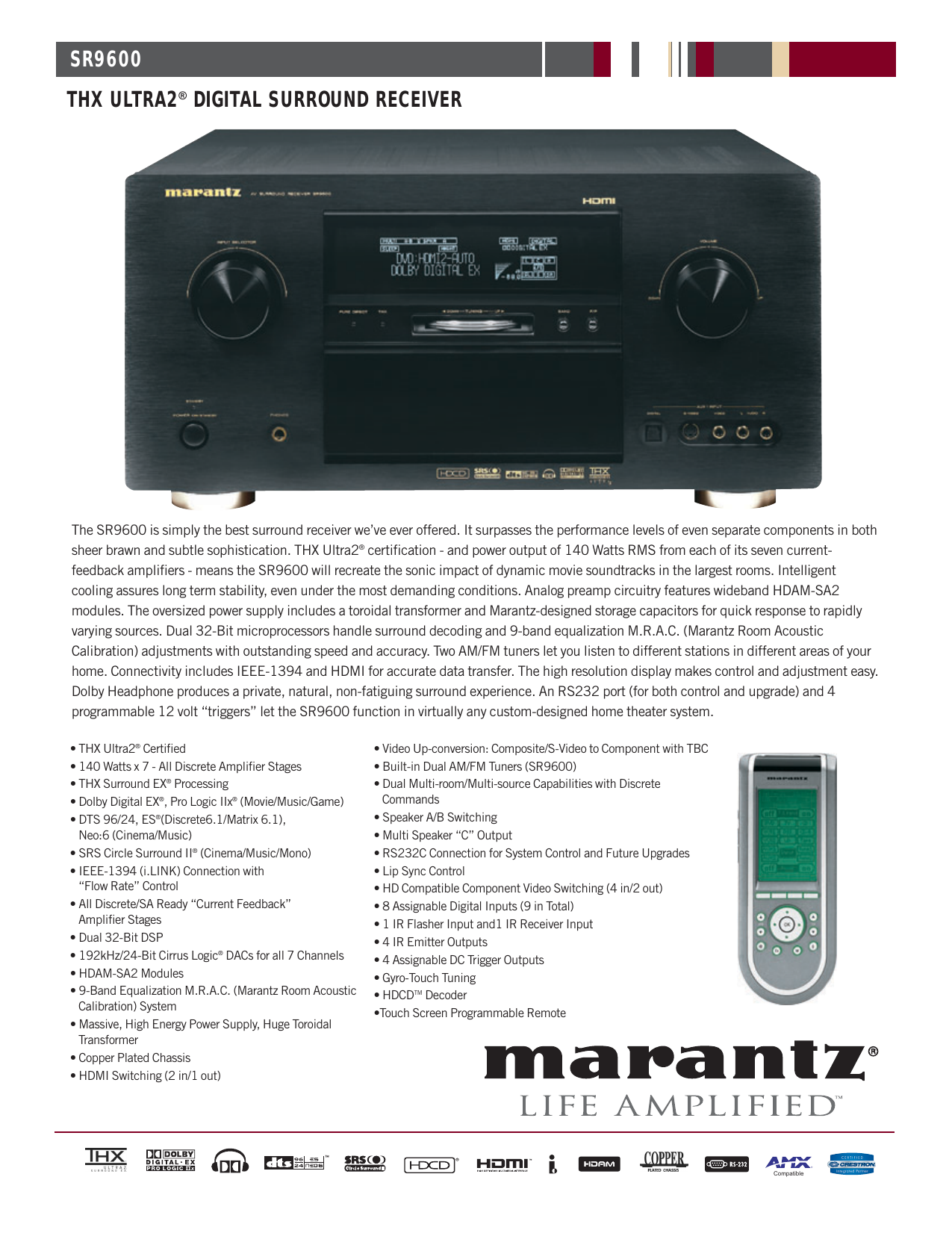 Marantz Sr9600 Specs Authentic | www.pinnaxis.com