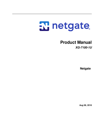 Netgate XG-7100-1U Product Manual | Manualzz