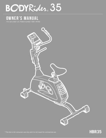 Body Flex Sports Body Rider 35 Owner's Manual | Manualzz