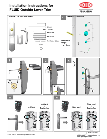 Lockwood FLUID Series Installation Instructions | Manualzz