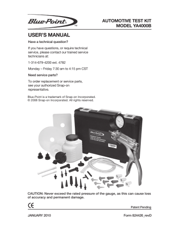 Blue point YA4000B User Manual | Manualzz