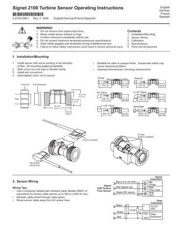 GF Signet 3-2100-2H Operating Instructions Manual | Manualzz