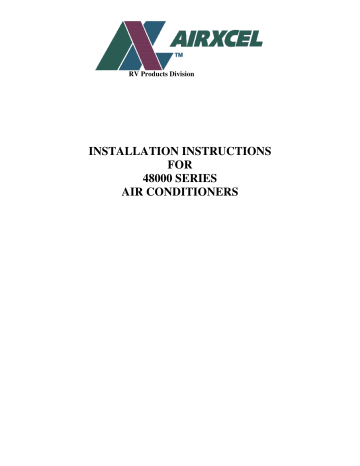 Airxcel 48000 Series Installation Instructions Manual | Manualzz