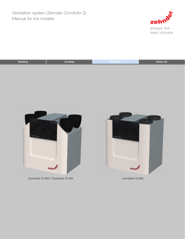 Installation procedures. Zehnder ComfoAir Q | Manualzz