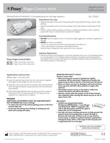 Posey 2815 Finger Control Mitts Instructions for use | Manualzz