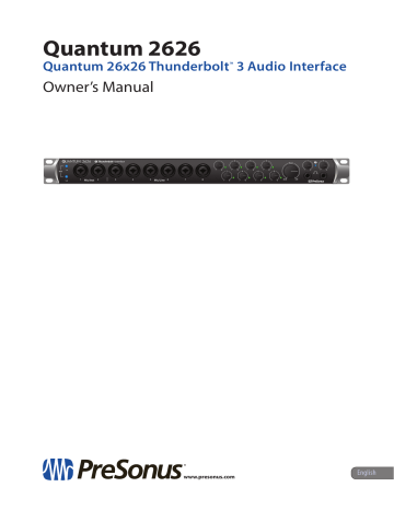 PreSonus Quantum 2626 Owner's Manual | Manualzz