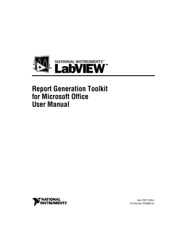 Ni LabVIEW Report Generation Toolkit User Manual | Manualzz