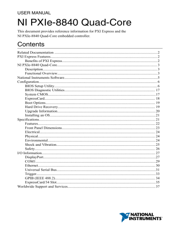 Ni PXIe-8840 Quad-Core User Manual | Manualzz