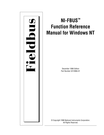 Ni FBUS Function Reference User Manual | Manualzz