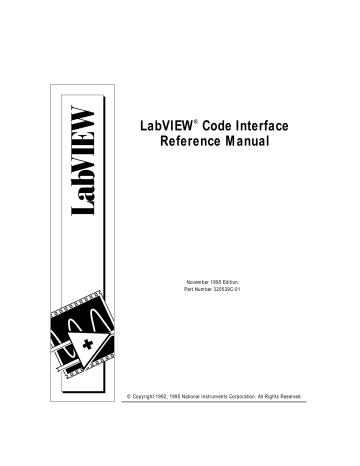 Ni LabVIEW Code Interface Reference User Manual | Manualzz