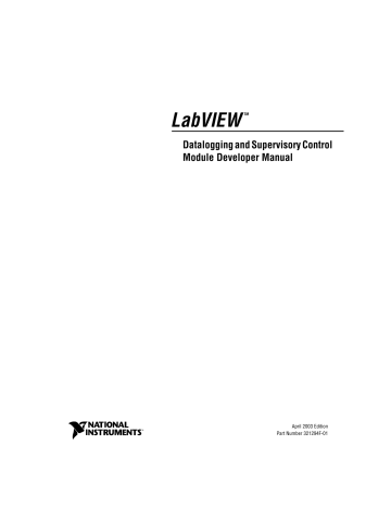 Ni LabVIEW Datalogging and Supervisory Control Module Developer User ...