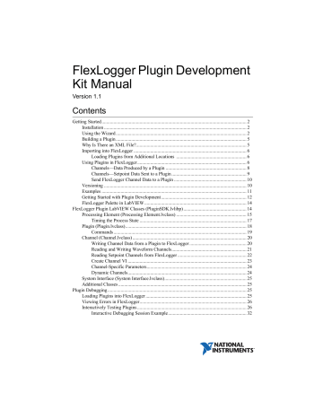 Ni FlexLogger Plugin Development Kit User Manual | Manualzz