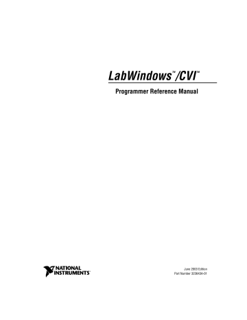 Ni LabWindows/CVI Programmer Reference User Manual | Manualzz