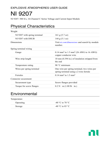 Ni 9207 Explosive Atmospheres User Manual | Manualzz