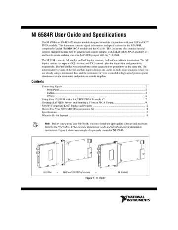 Using Your NI 6584R with a LabVIEW FPGA Example VI. NI 6584R | Manualzz