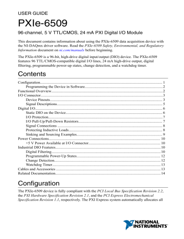 Ni PXIe-6509 User Manual | Manualzz