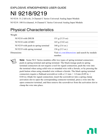 Ni 9218/9219 Explosive Atmospheres User Manual | Manualzz