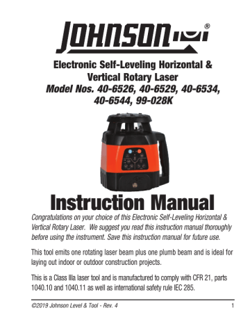 Johnson Level 40-6544 Instruction manual | Manualzz