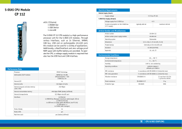 SIGMATEK CP 112 CPU Module Product sheet | Manualzz