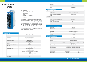 SIGMATEK CP 313 CPU Module Product sheet | Manualzz