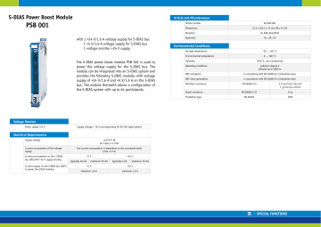 SIGMATEK PSB 001 Power Boost Module Product sheet | Manualzz
