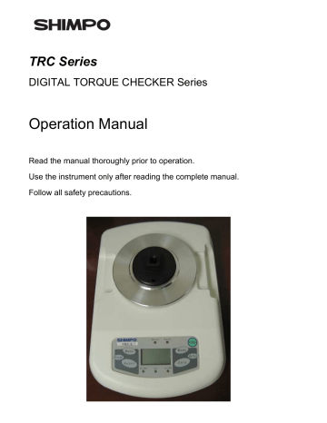 Checkline TRC Digital Torque Tester Manual | Manualzz