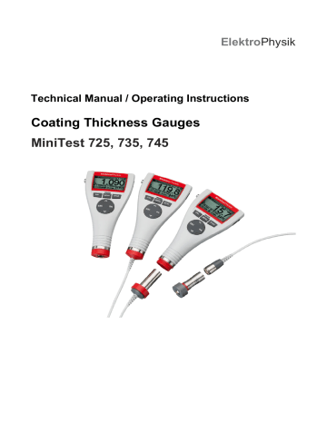 Checkline MiniTest 735 Coating Thickness Gauge Manual | Manualzz
