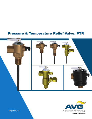 AVG PTR Pressure and Temperature Relief Valves Specification | Manualzz