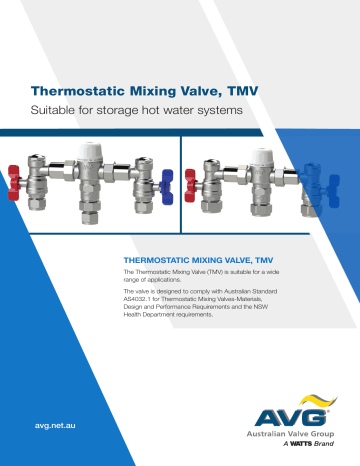 AVG TMV Thermostatic Mixing Valve Specification | Manualzz