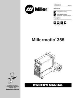 Miller MILLERMATIC 355 - Owner's manual | manualzz.com