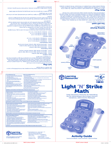 Learning Resources Light 'N' Strike Math® Game Guide | Manualzz