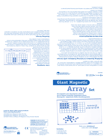 Learning Resources Giant Array Demonstration Set Mode d'emploi | Manualzz