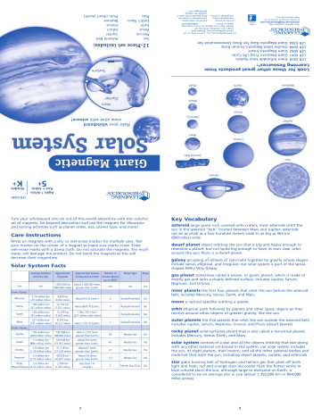 Learning Resources Giant Magnetic Solar System Guide | Manualzz