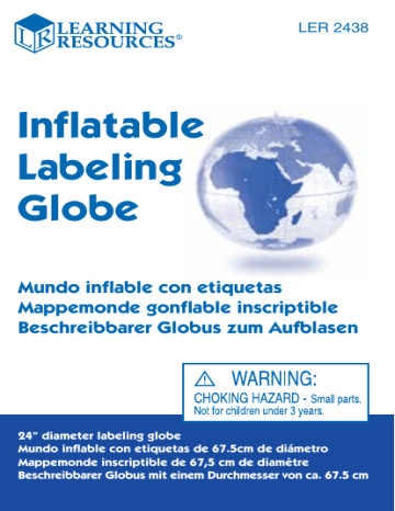 Learning Resources Giant Inflatable Labeling Globe Guide | Manualzz