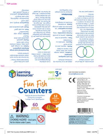 Learning Resources Fun Fish Counters (Set of 60) Guide | Manualzz
