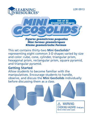 Learning Resources Mini GeoSolids® Guide | Manualzz