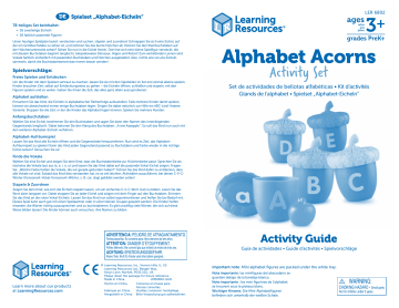 Learning Resources Alphabet Acorns Activity Set Mode d'emploi | Manualzz