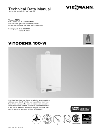 Viessmann B1HA278 Vitodens 100-W® Commercial and Residential Gas Boiler ...