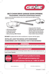 Genie 7155 - Owner's manual, Operating instructions, Manual of use and ...