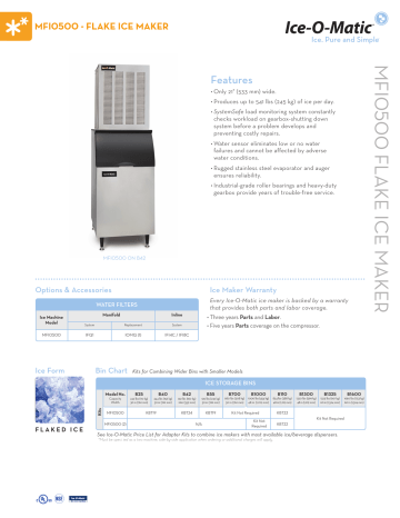 Ice-O-Matic MFI0500 Flake Ice Maker Specification | Manualzz