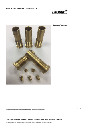 Thermador SLPKITW LP Conversion Kit Installation instructions | Manualzz