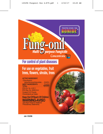Bonide 880-P Fung-onil Fungicide Conc Instructions | Manualzz