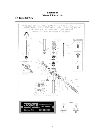Joyce Metric Screw Jacks Manual | Manualzz
