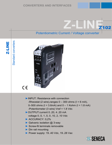 Seneca Z102 Product sheet | Manualzz
