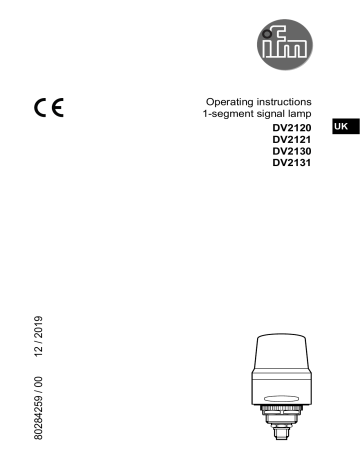 IFM DV2130 1-segment signal lamp Operating Instructions | Manualzz