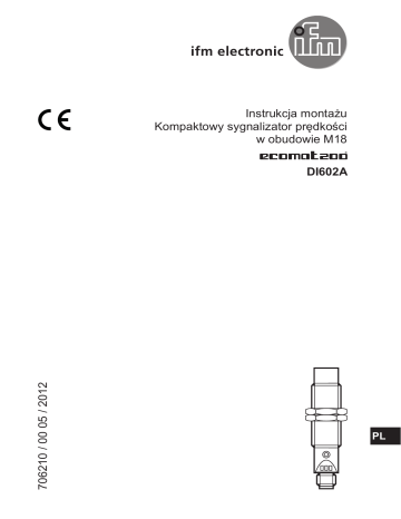 IFM DI602A Compact evaluation unit for speed monitoring Instrukcja ...