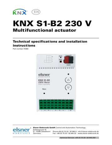 Elsner KNX S1-B2 Datasheet | Manualzz
