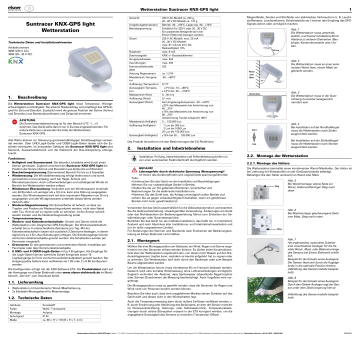 Elsner Suntracer KNX-GPS light Datenblatt | Manualzz
