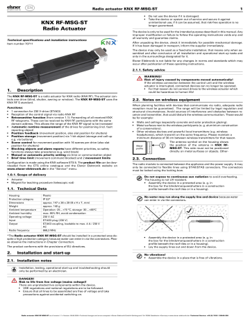 Elsner KNX RF-MSG-ST Datasheet | Manualzz